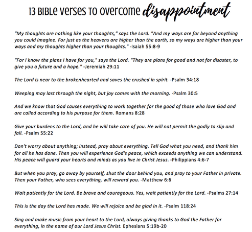 13 Bible Verses on Overcoming Disappointment Printable – Feels Like ...