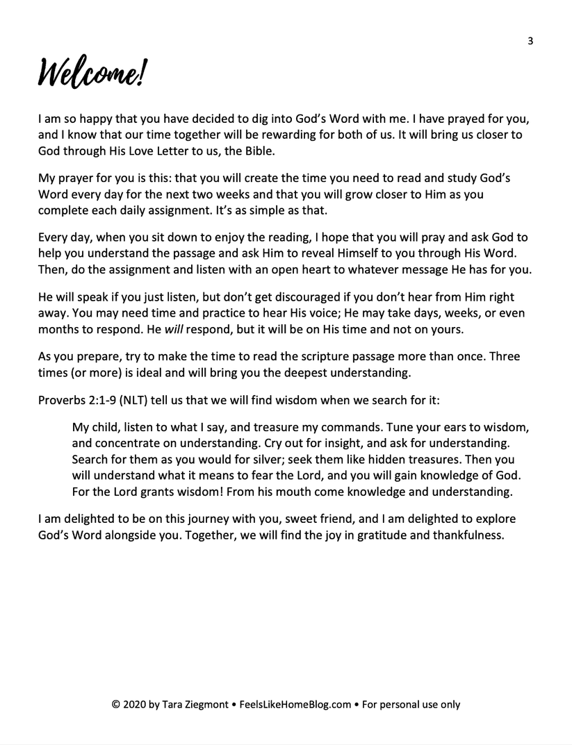 2 Week Printable Bible Study on Gratitude & Thankfulness – Feels Like ...